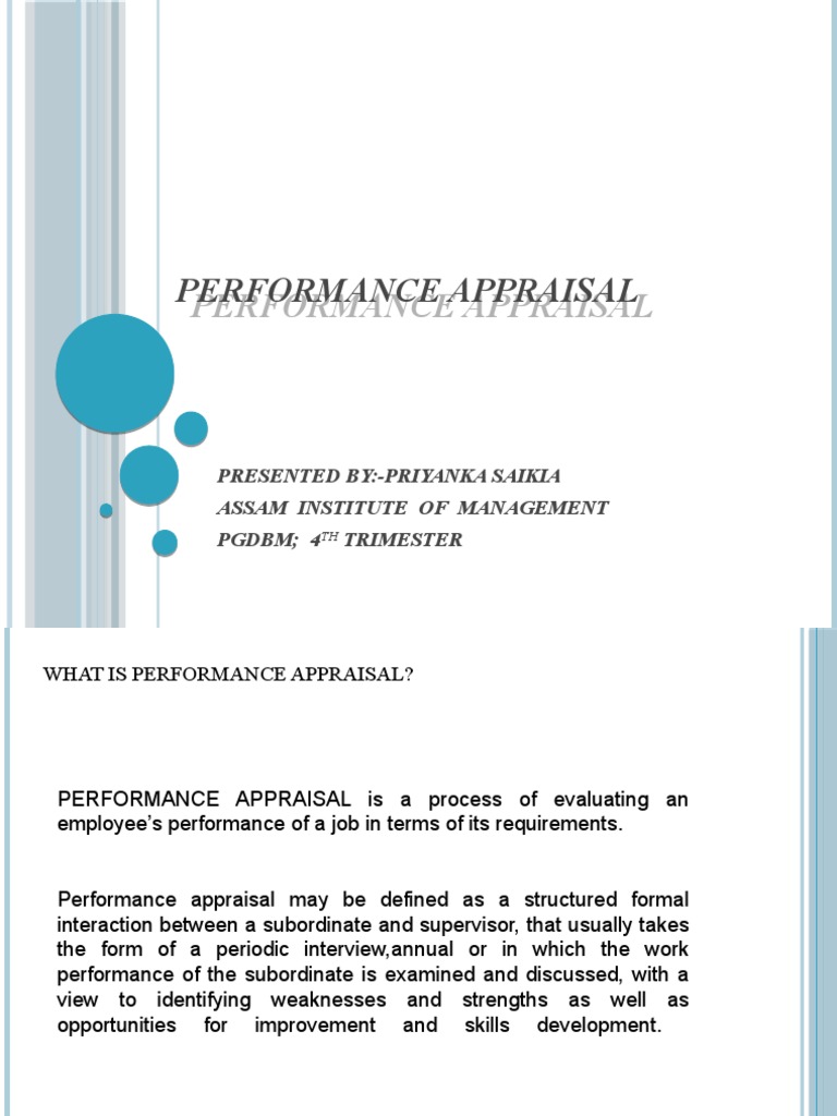 Performance Appraisal Ppt