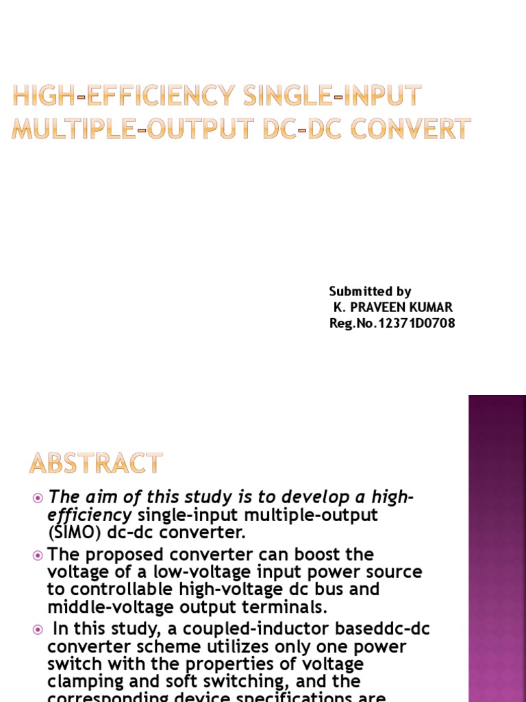 High Efficiency Single Input Multiple Output DC DC Converter | PDF | Power Inverter | Power ...