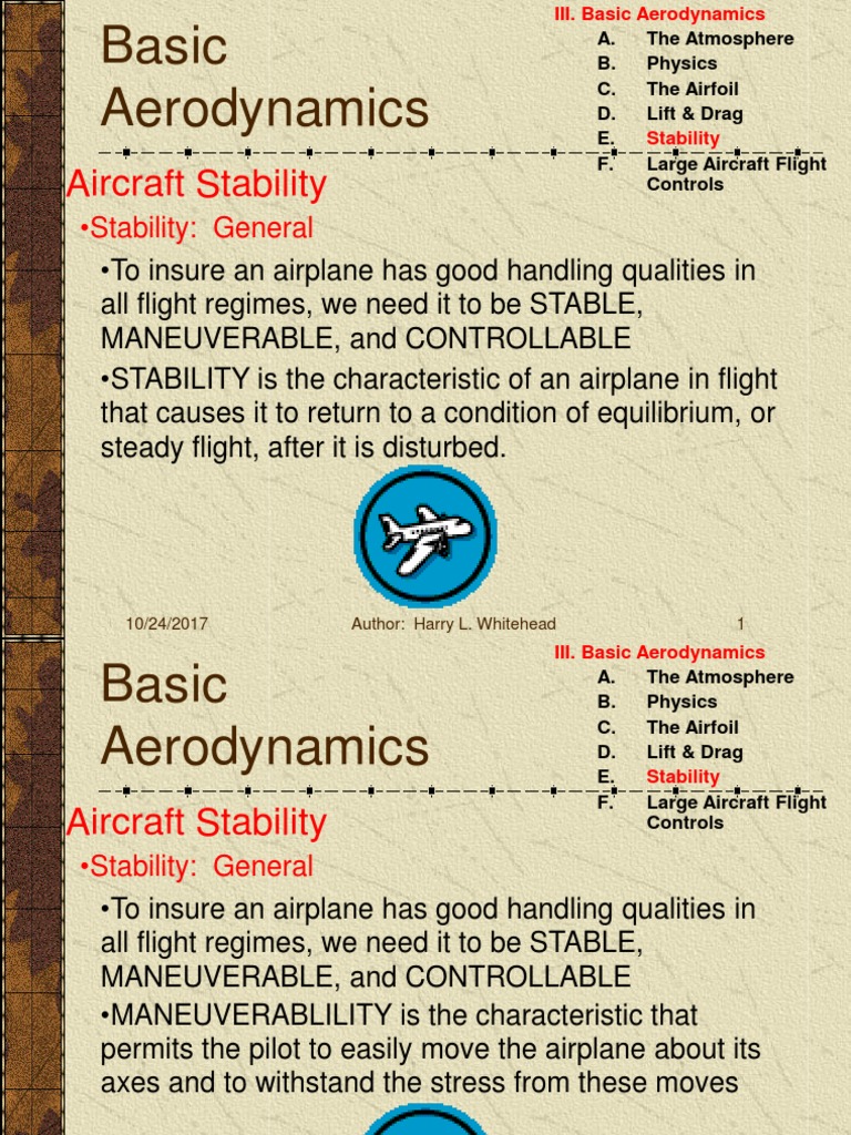 Aircraft Stability and Control Basics | PDF | Lift (Force) | Flight