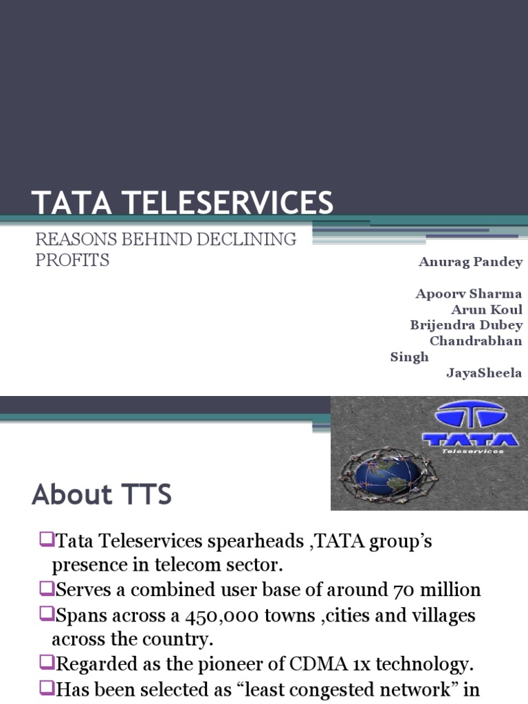 Declining Profits of Tata Teleservices | PDF | Communication | Service ...