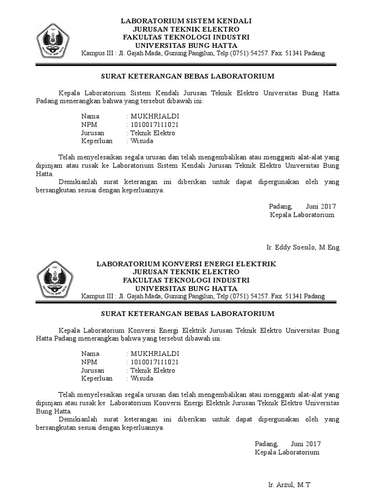 Surat Bebas Labor | PDF