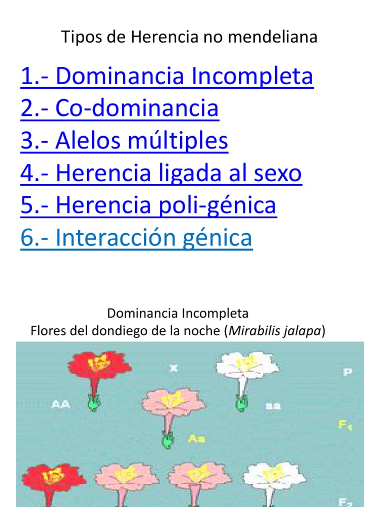 Tipos de Herencia No Mendeliana | PDF | Epistasis | Genética