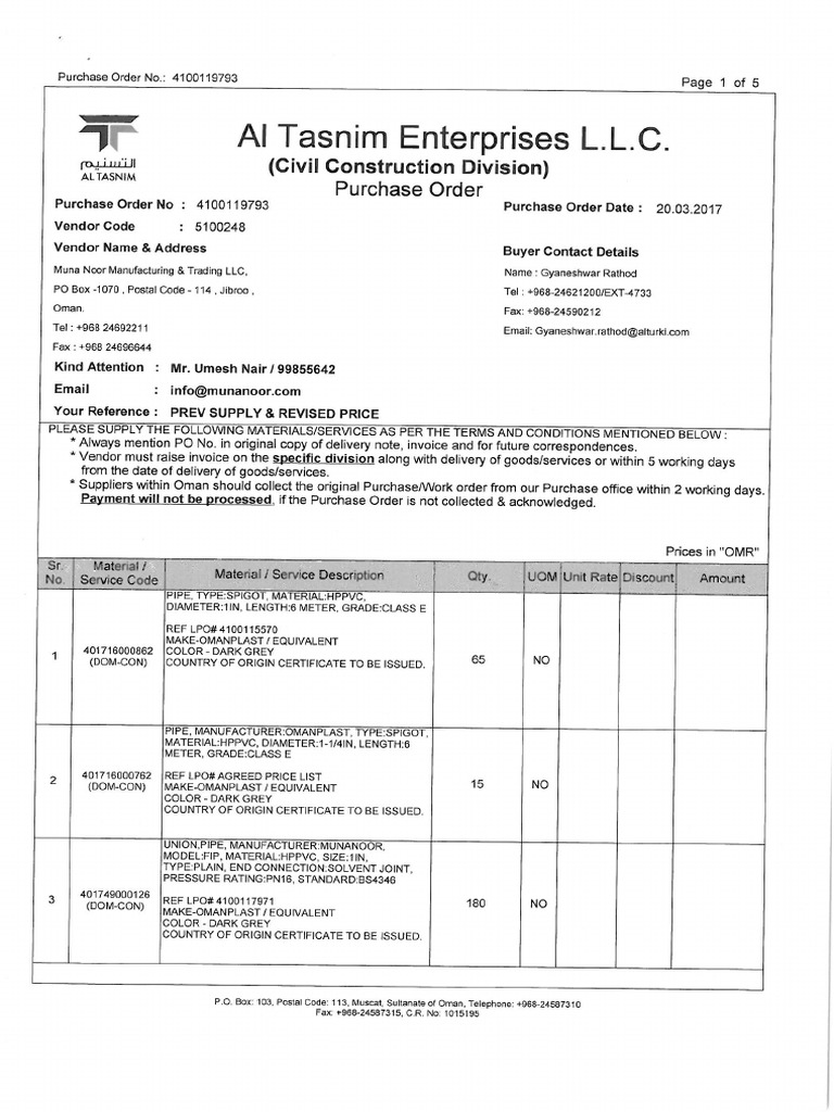 Lpo 4100119793 | PDF