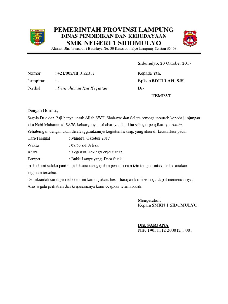 Surat Izin Kelurahan | PDF