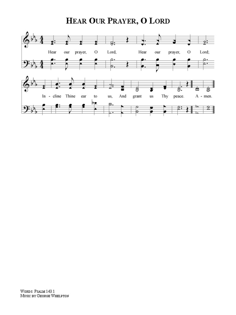 Hear Our Prayer O Lord | PDF