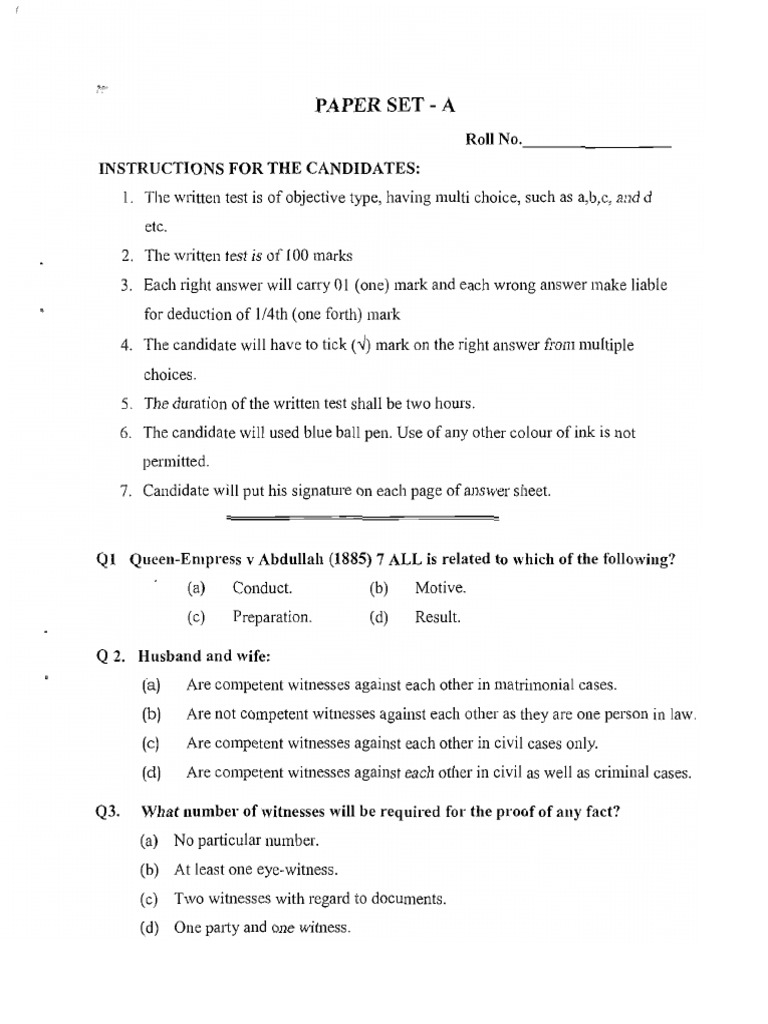 Law-Crpc Question Paper | PDF