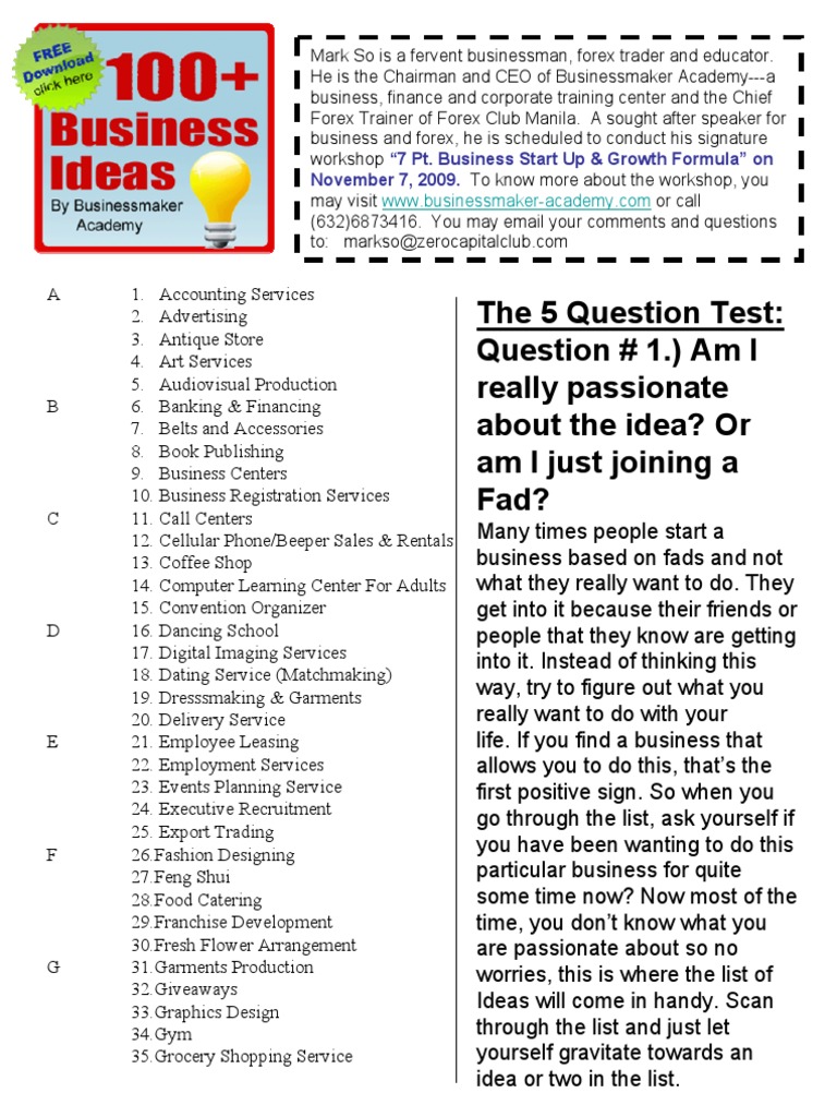 The 5 Question Test: Question # 1.) Am I Really Passionate About The ...