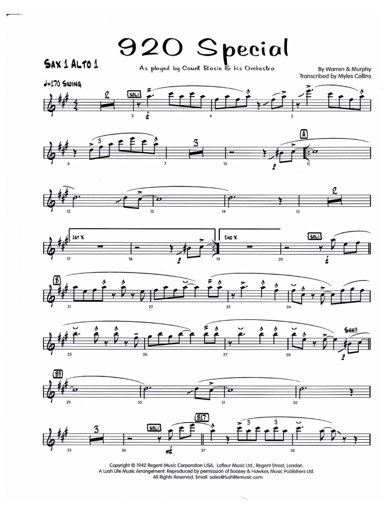 920 Special - Sax Alto 1 | PDF | Social Science | Art