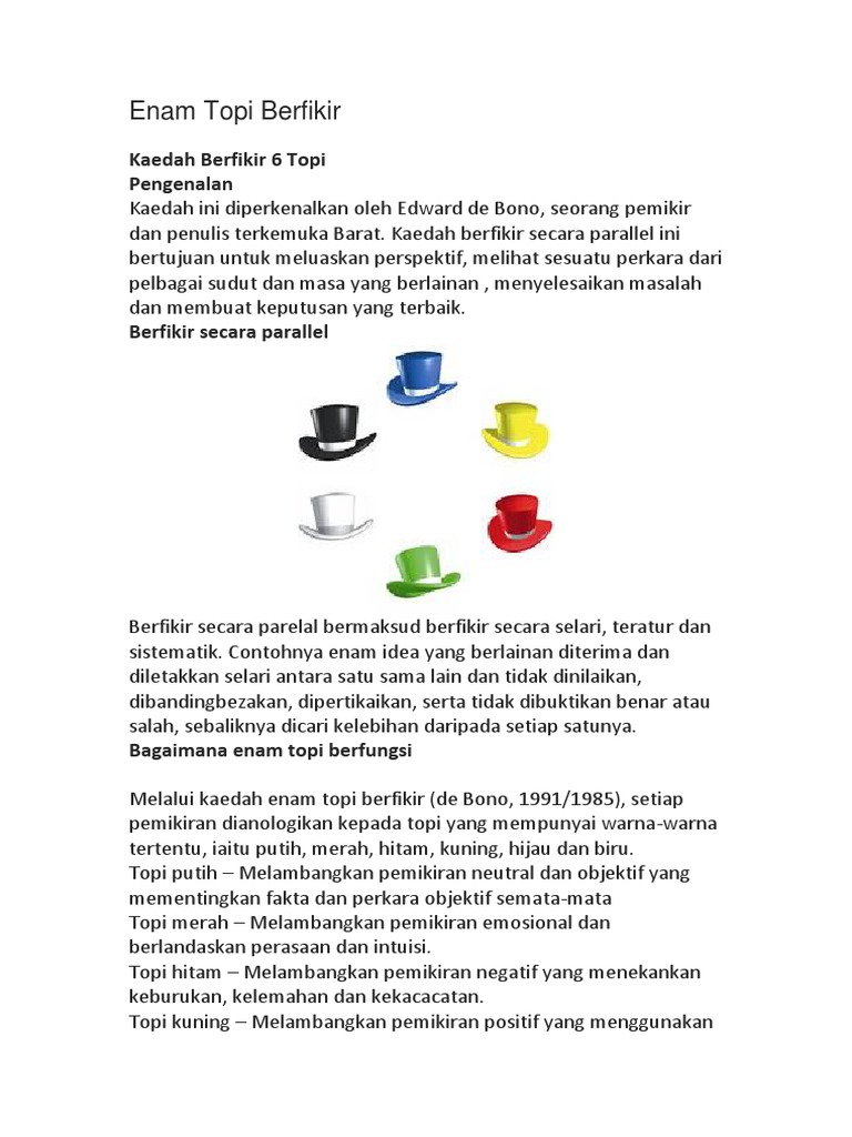 Enam Topi Berfikir | PDF