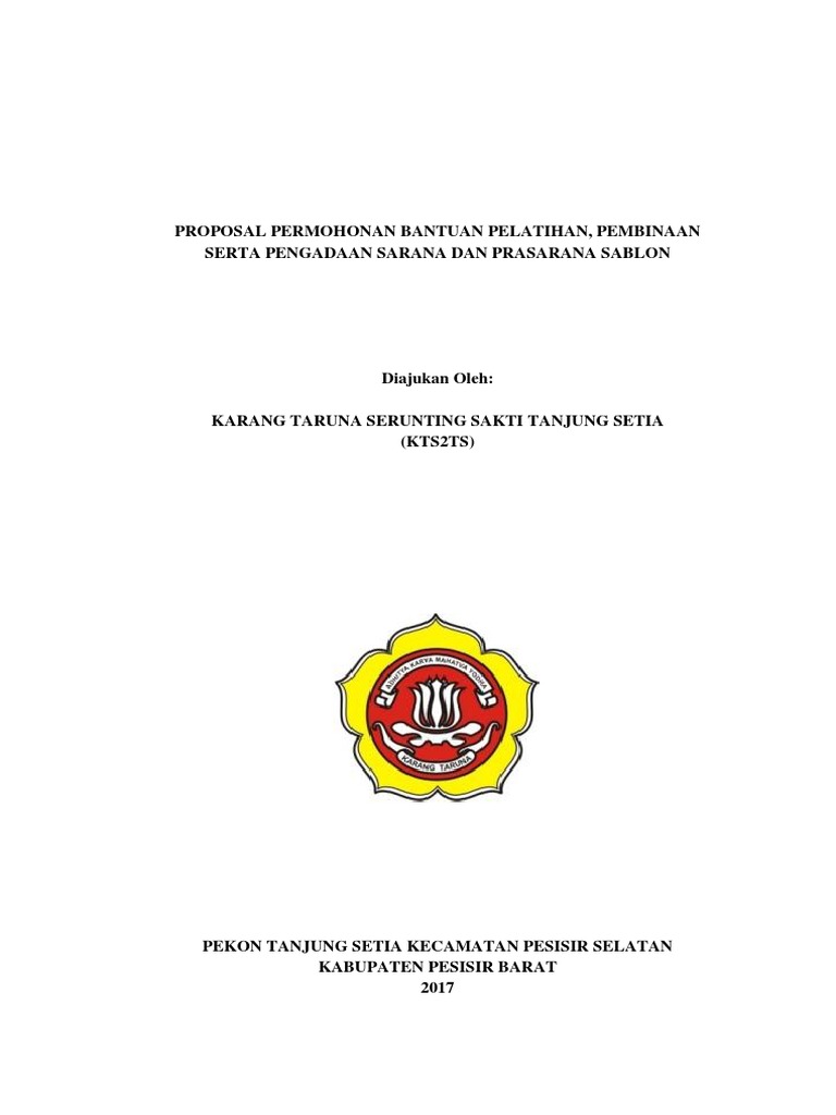 Cover Proposal Pelatihan Sablon | PDF | Ilmu Sosial | Agama & Spiritualitas