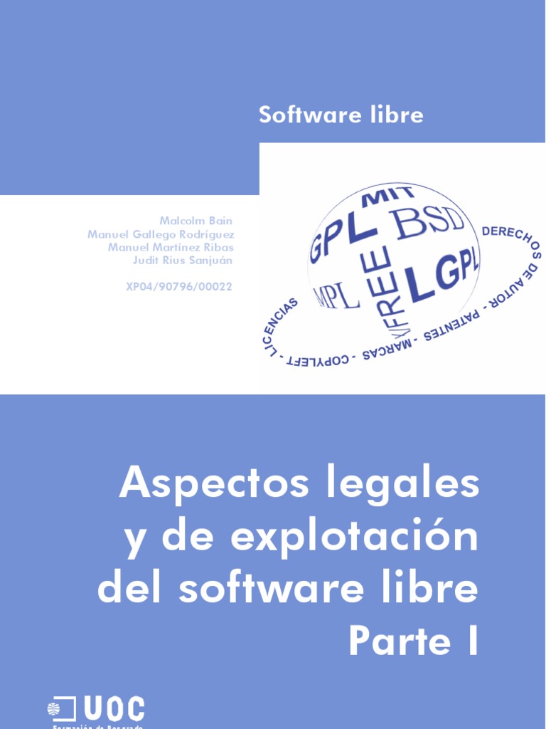 Aspectos Legales Del Software Libre 1 (UOC) | PDF | Software libre | Patentar