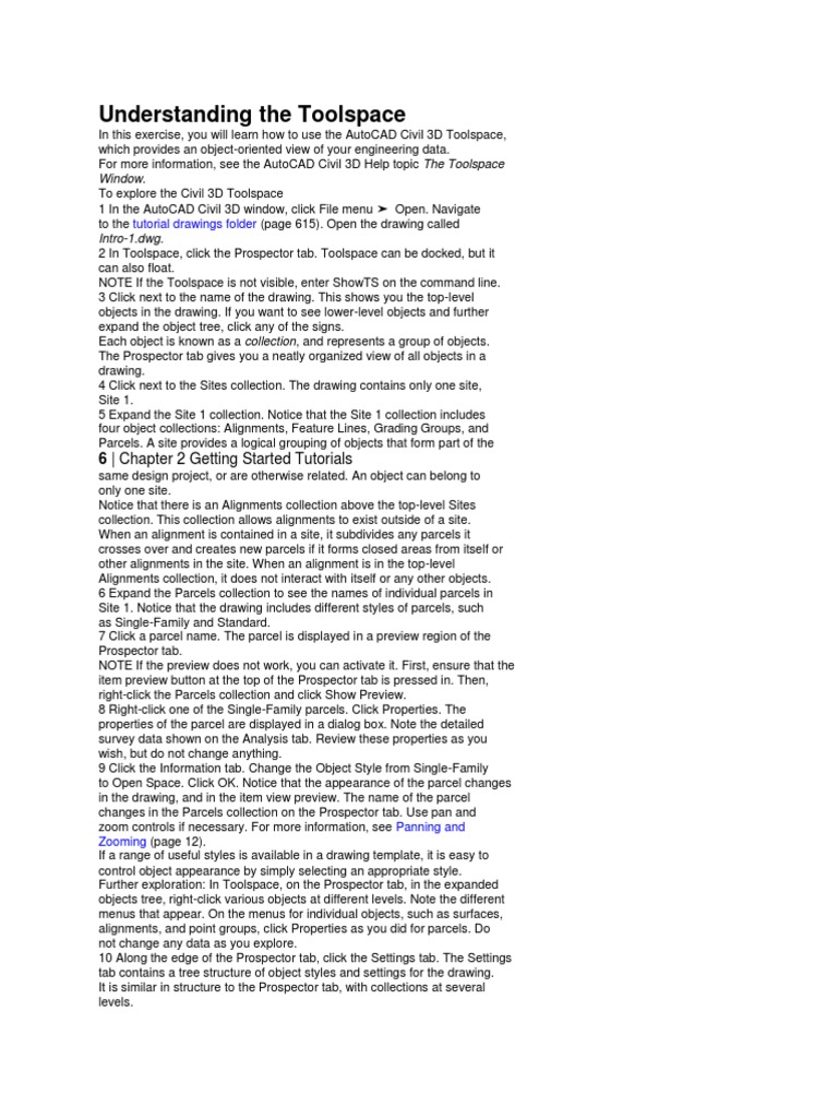 Understanding The Toolspace | PDF | Auto Cad | Object Oriented Programming