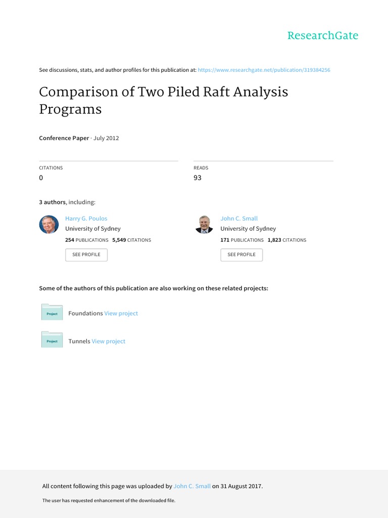 Comparison of Two Piled Raft Analysis Programs PDF | PDF | Deep ...