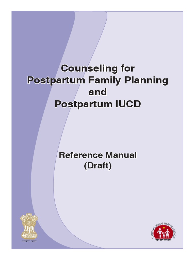 PPFP PPIUCD Counseling Manual Draft | PDF | Birth Control | Family Planning