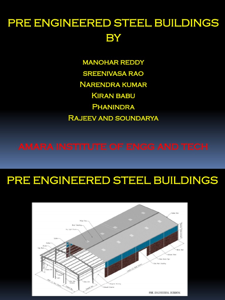 Pre-Engineered Steel Buildings Guide | PDF | Framing (Construction ...