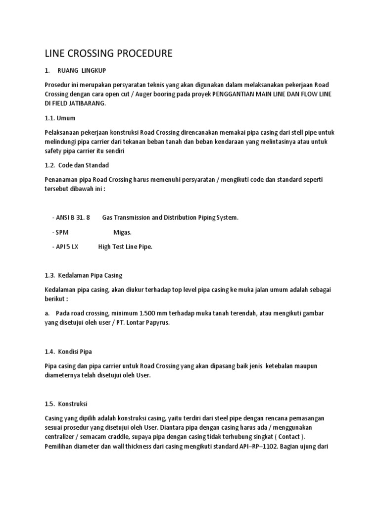 Line Crossing Procedure | PDF