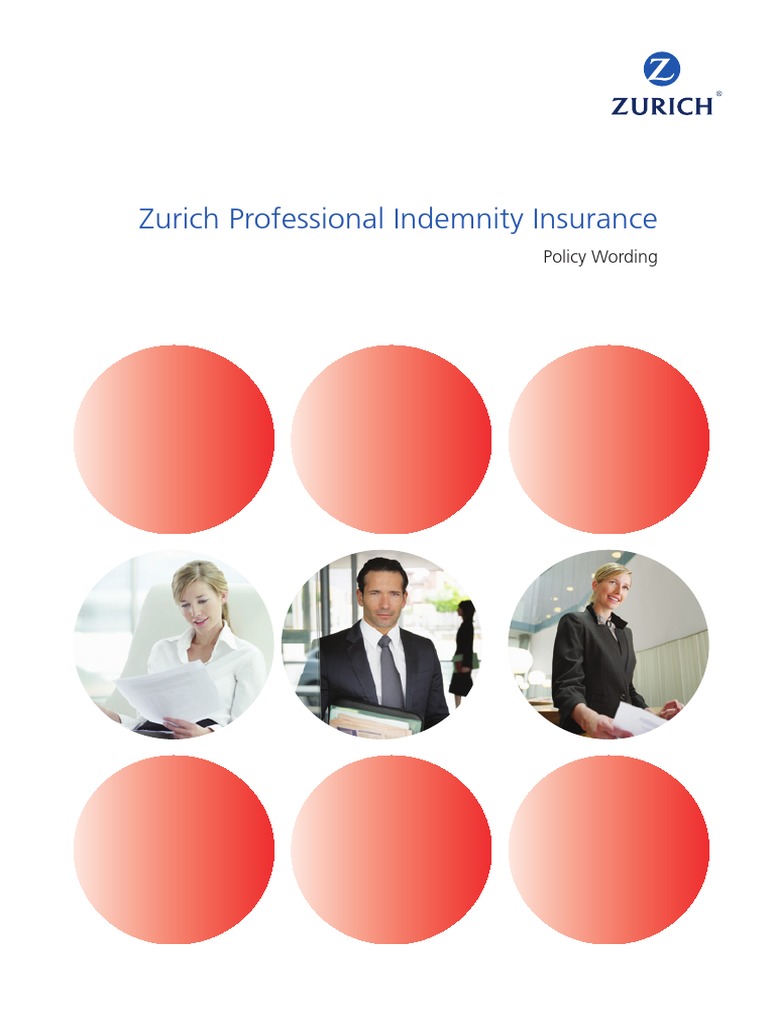 Professional Indemnity Zurich Policy | PDF | Deductible | Indemnity