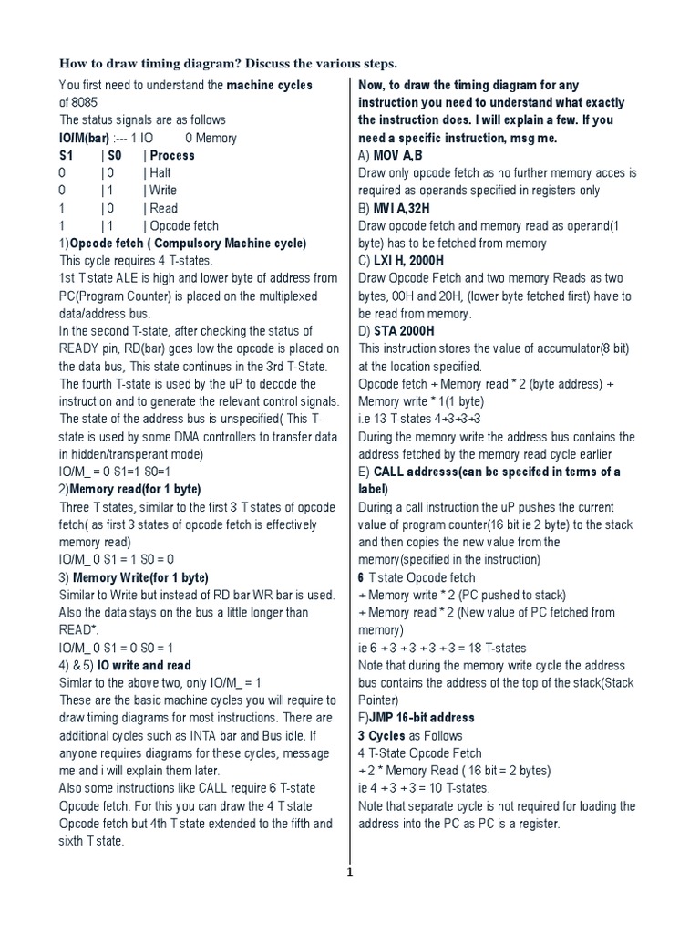 How To Draw Timing Diagram | Download Free PDF | Central Processing ...