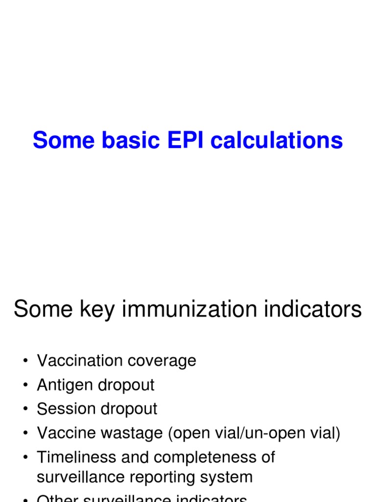 Basic EPI Calculation | PDF | Vaccines | Syringe