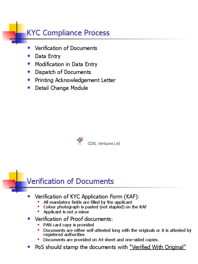 KYC Presentation | PDF | Point Of Sale | Verification And Validation