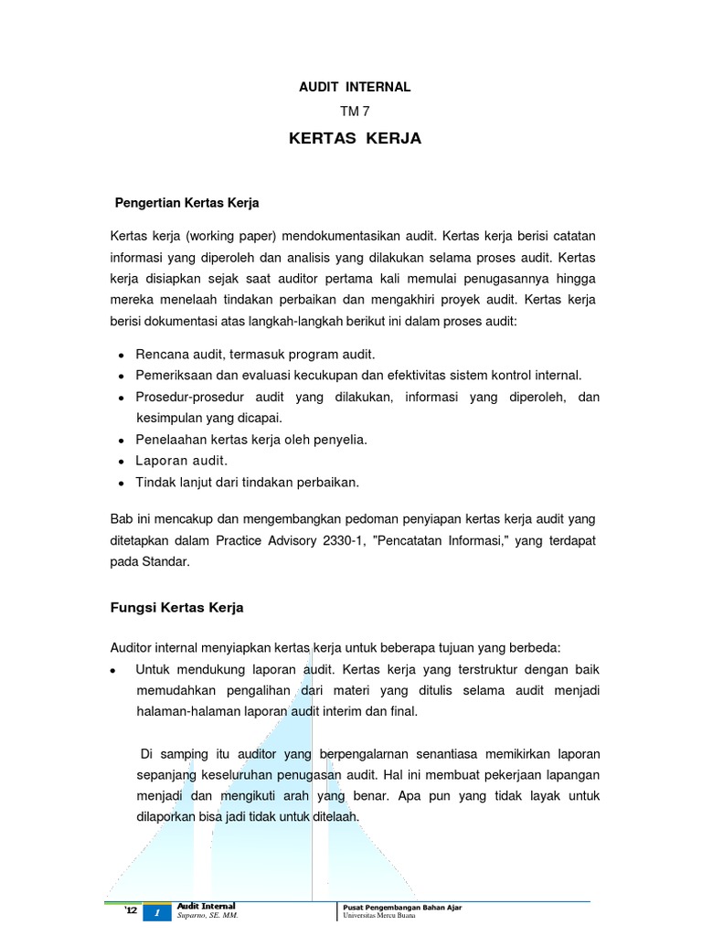 Format Kertas Kerja Audit