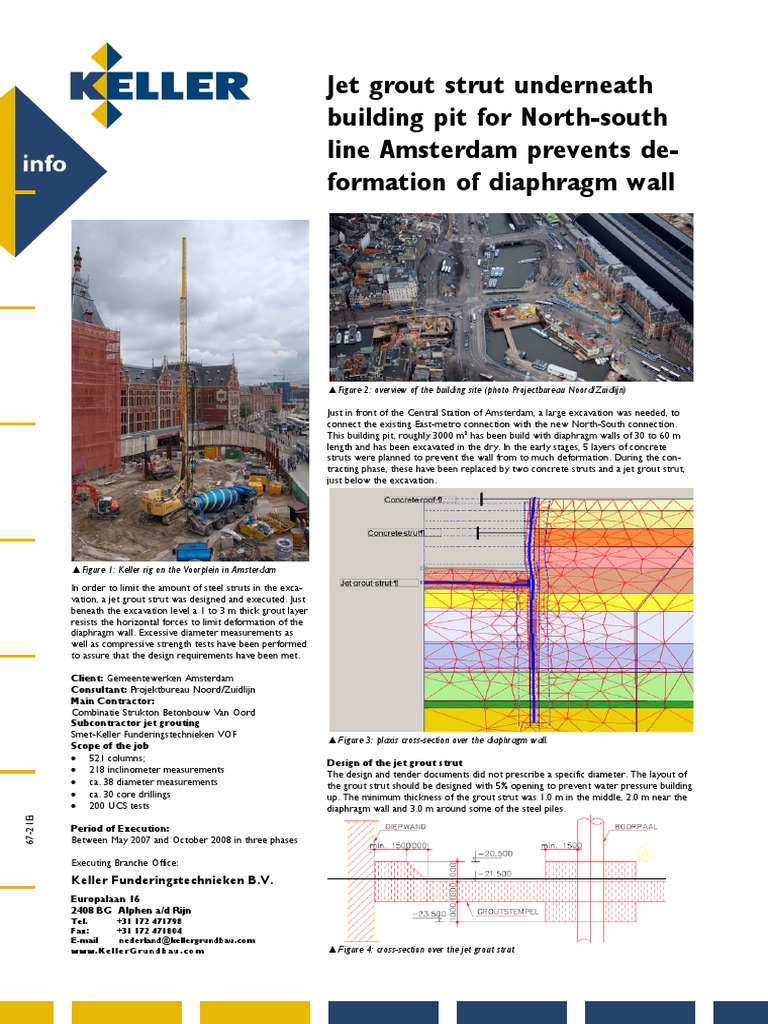 Amsterdam - Jet Grouted Slab | PDF | Deep Foundation | Drilling Rig