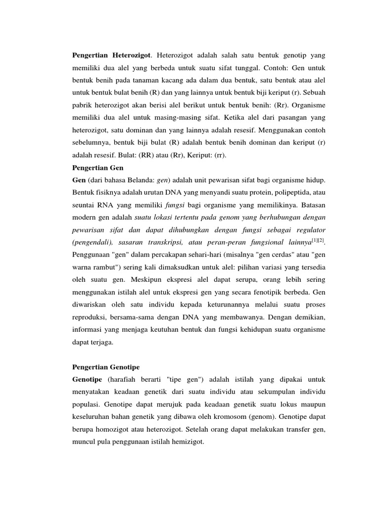 Definisi dan Pengertian Gen dalam Genetika | PDF