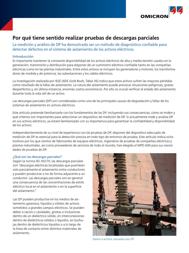 MPD 600 White Paper PD Testing Makes Good Sense ESP | PDF | Medición ...