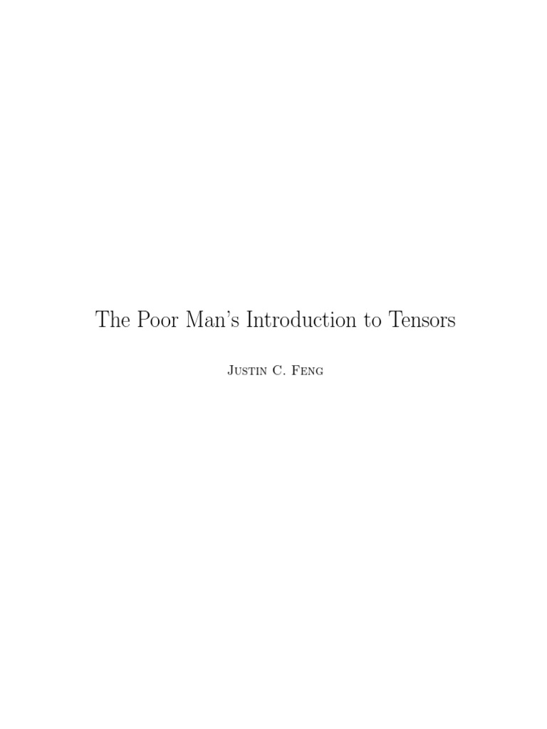 Intro to Tensors for Beginners | PDF | Tensor | Euclidean Vector