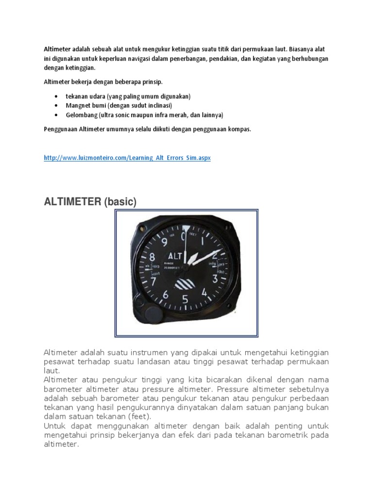 Altimeter | PDF | Teknologi & Rekayasa