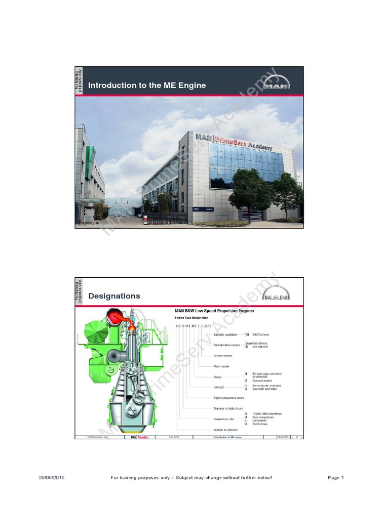 Introduction to Designations and Layout of MAN Diesel & Turbo ME ...