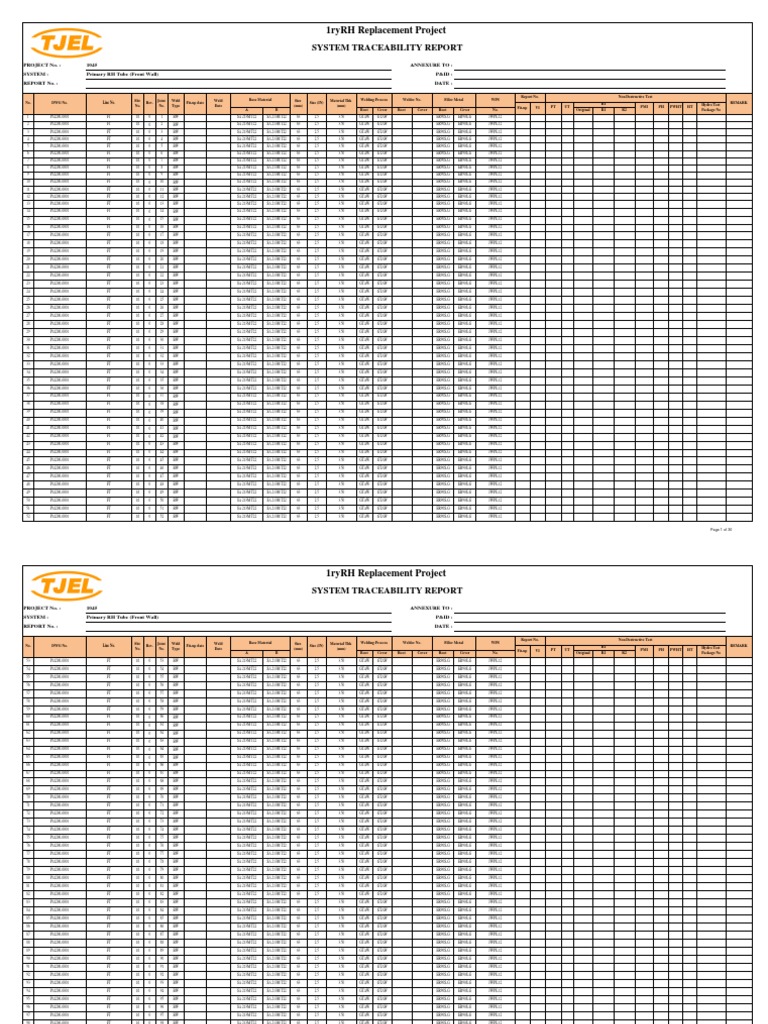 1ryrh Replacement Project: System Traceability Report | PDF | Welding ...