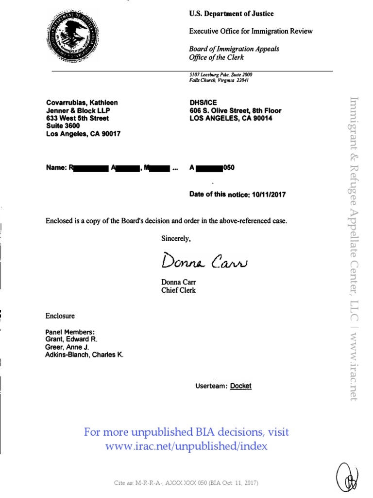 M-R-R-A-, AXXX XXX 050 (BIA Oct. 11, 2017) | PDF | Burden Of Proof (Law ...