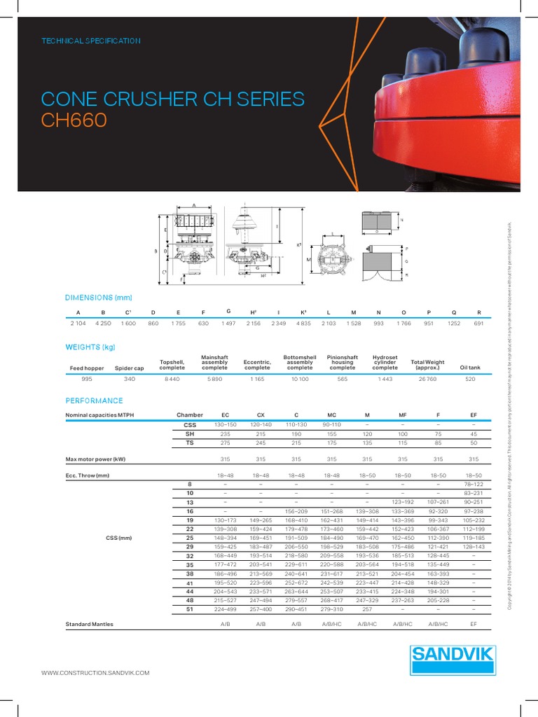 Ch660 Specification Sheet | PDF | Industries