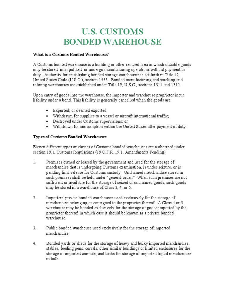 Bonded Warehousing | PDF | Supply Chain Management | Government