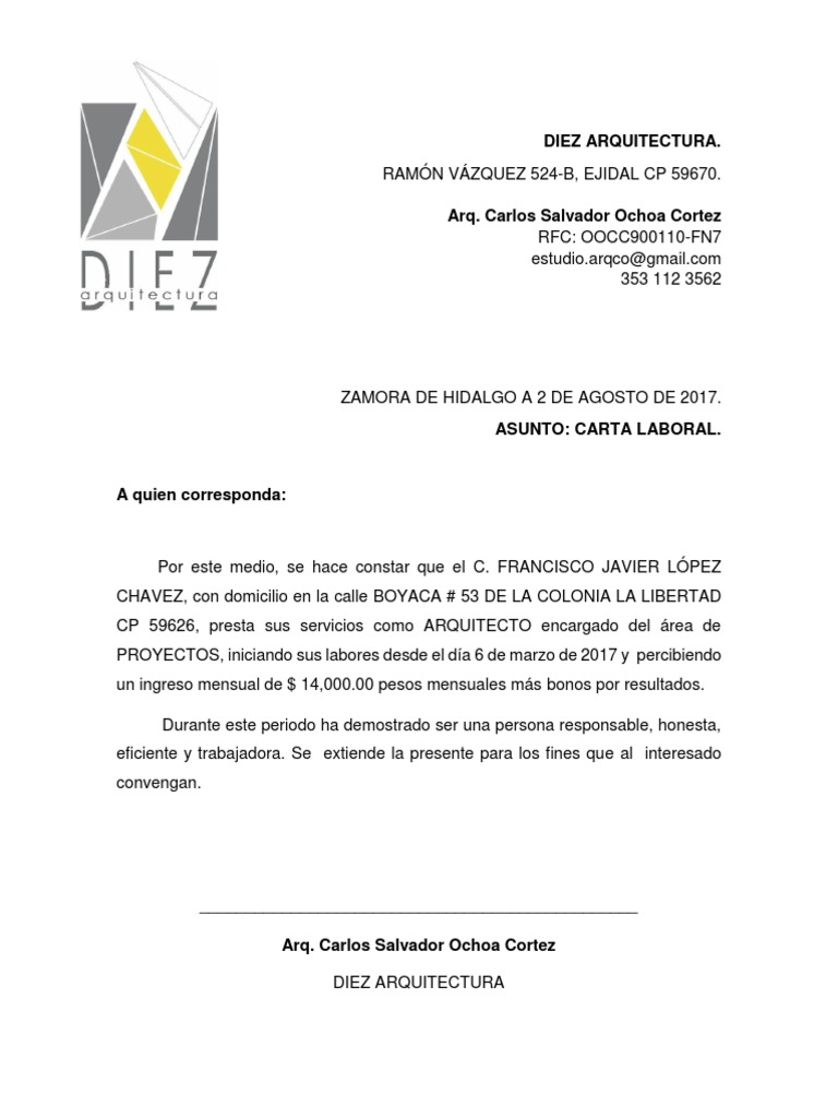 Carta Laboral | PDF