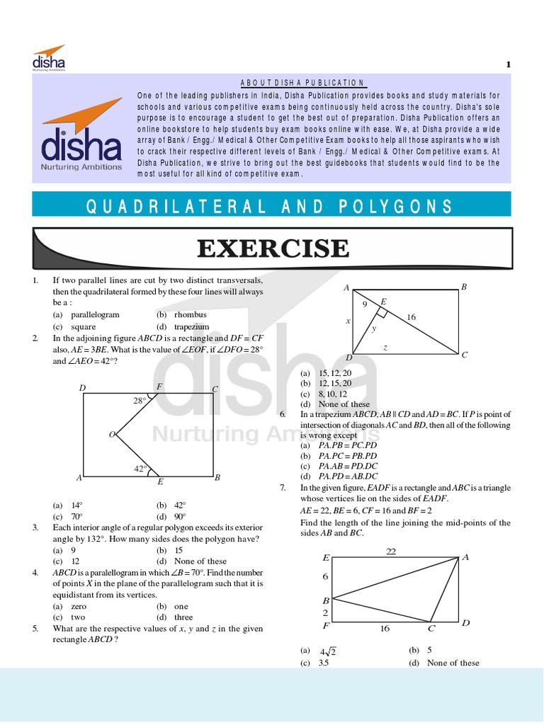 Quadrilateral and Polygon | PDF | Rectangle | Euclidean Plane Geometry