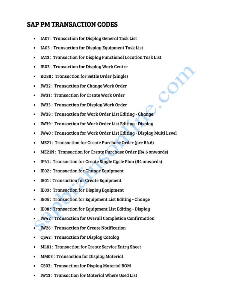 SAP SD Transaction Codes List PDF Invoice Information, 50% OFF
