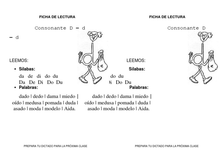 Ficha Lectura - Consonante D