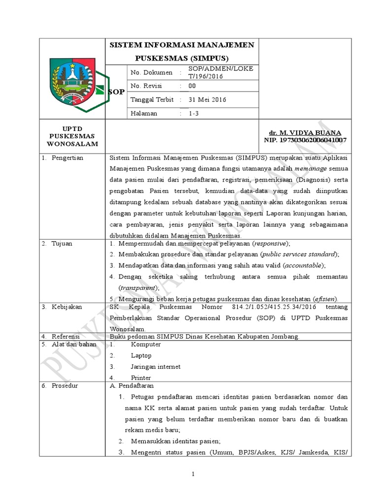 Sop Simpus | PDF
