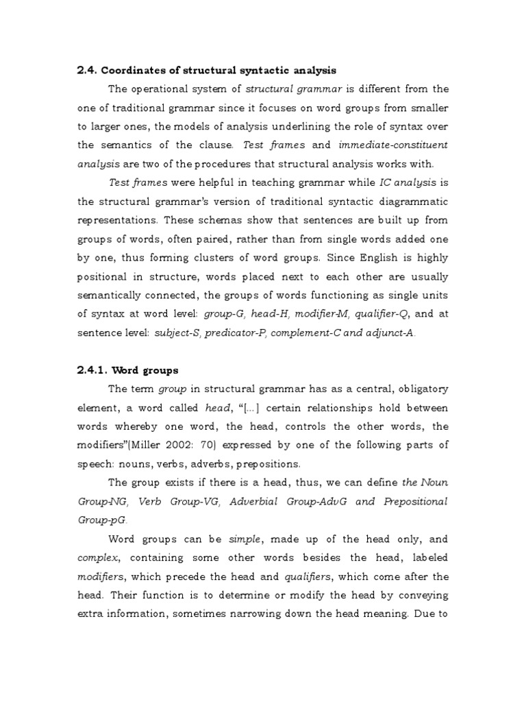 Structural Analysis of Simple Sentences An 3 | PDF | Word | Clause