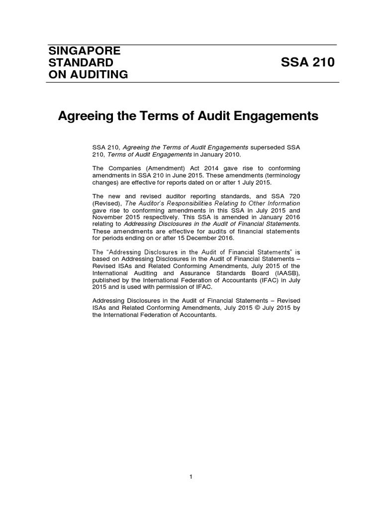 Singapore Standard On Auditing: The Auditor's Responsibilities Relating ...