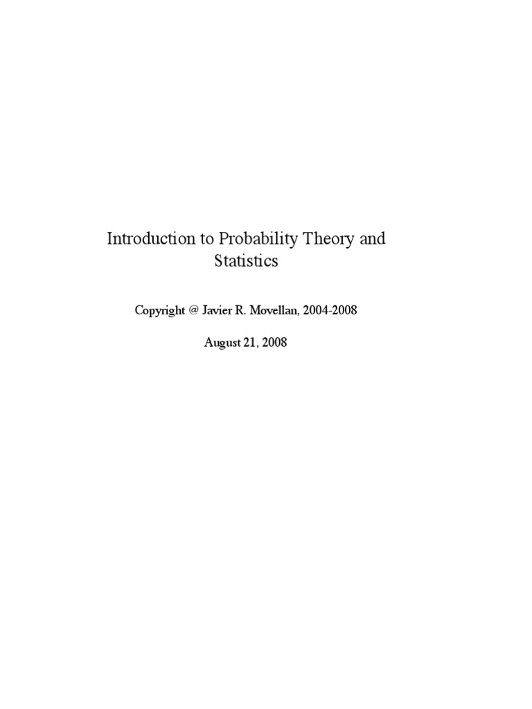 Introduction To Probability Theory and Statistics | PDF | Probability ...