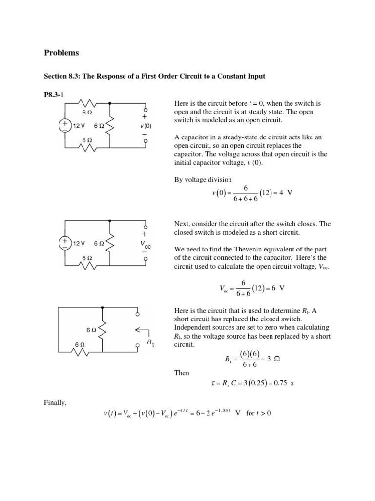 Chapter 8 - The Complete Response of RL and RC Circuits | PDF | Electrical Network | Capacitor