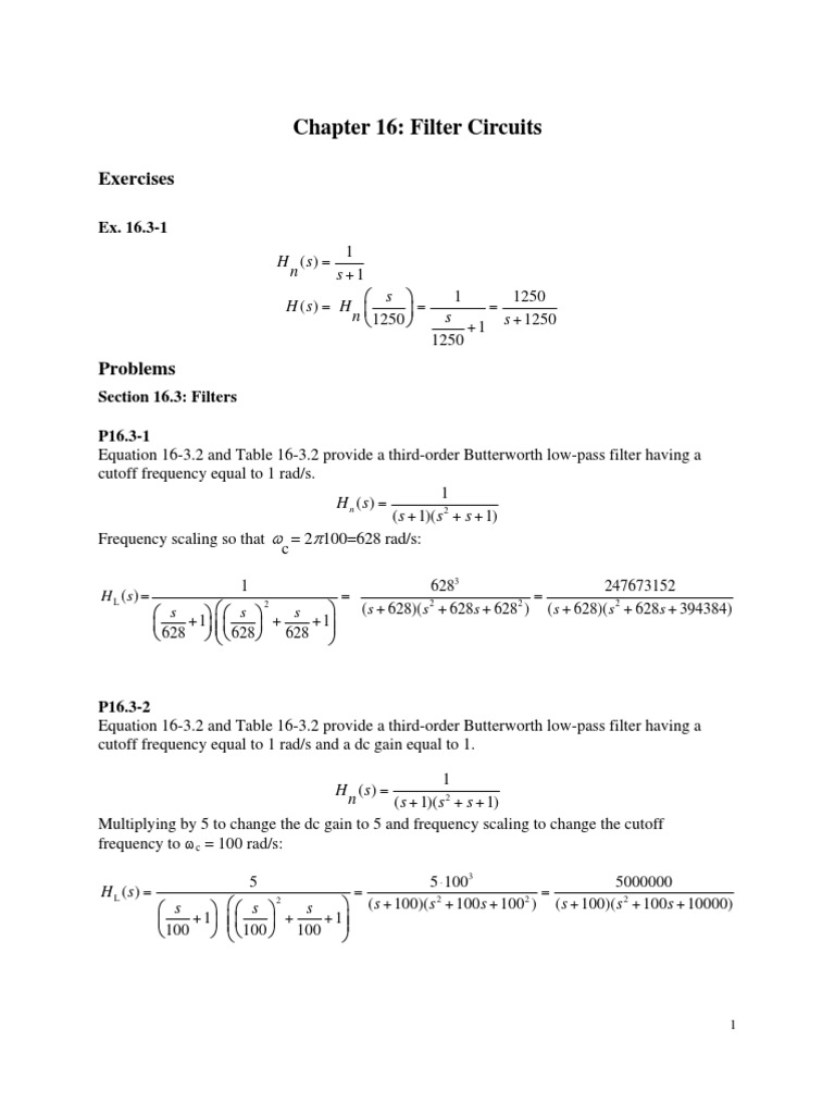 Chapter 16 - Filter Circuits | PDF | Electronic Filter | Low Pass Filter