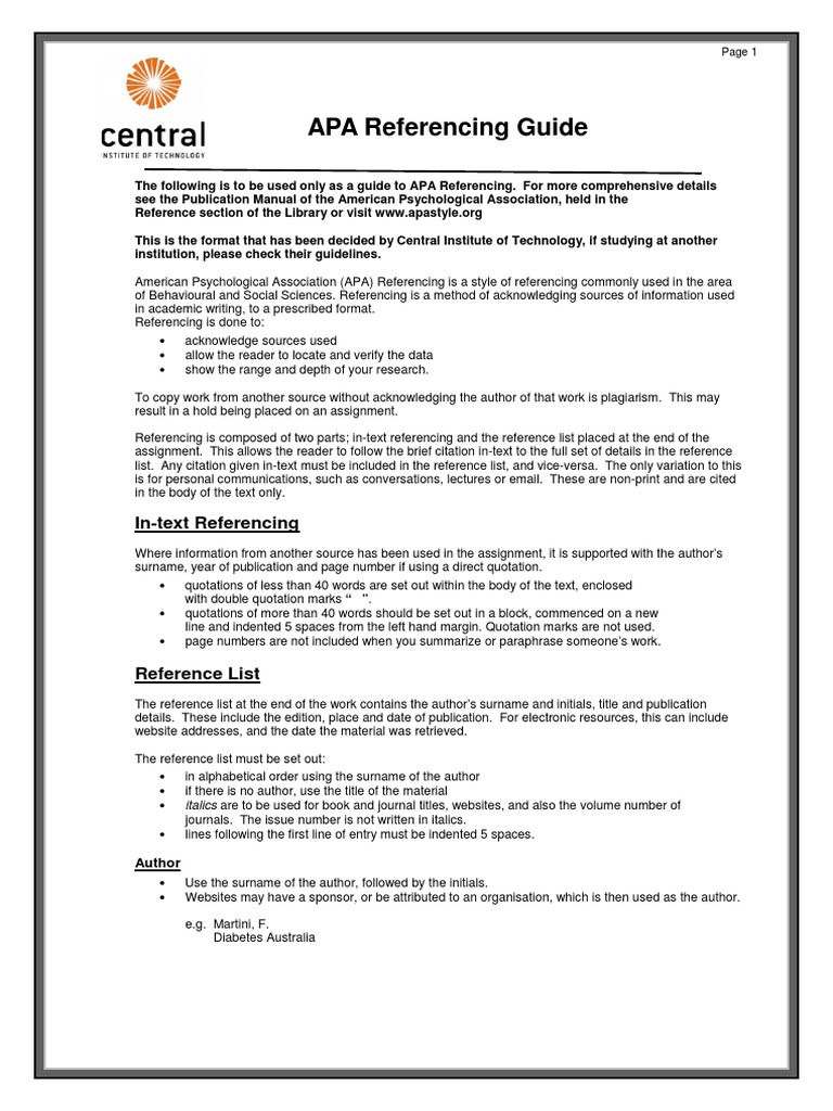 Apa Ref Guide PDF | PDF