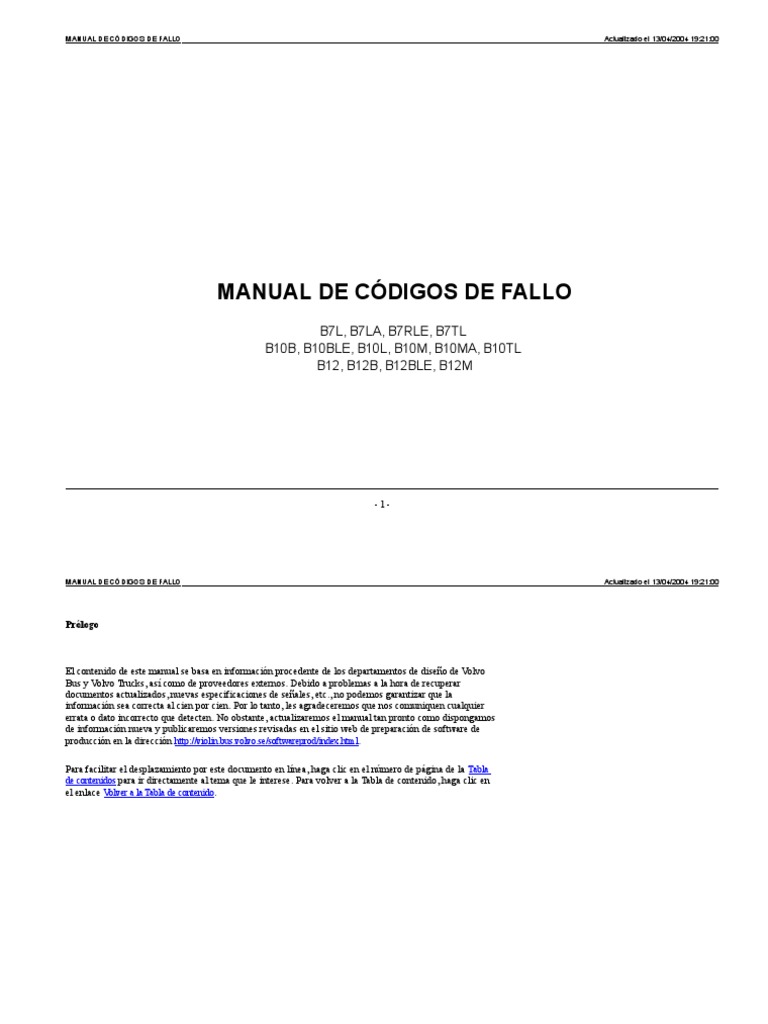 Manual de Códigos de Fallo Bus | PDF | Menú (Computación) | Sensor