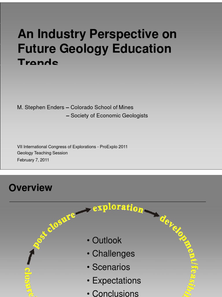 STEPHENENDERS Future Geology Education | PDF | Graduate School | Mining