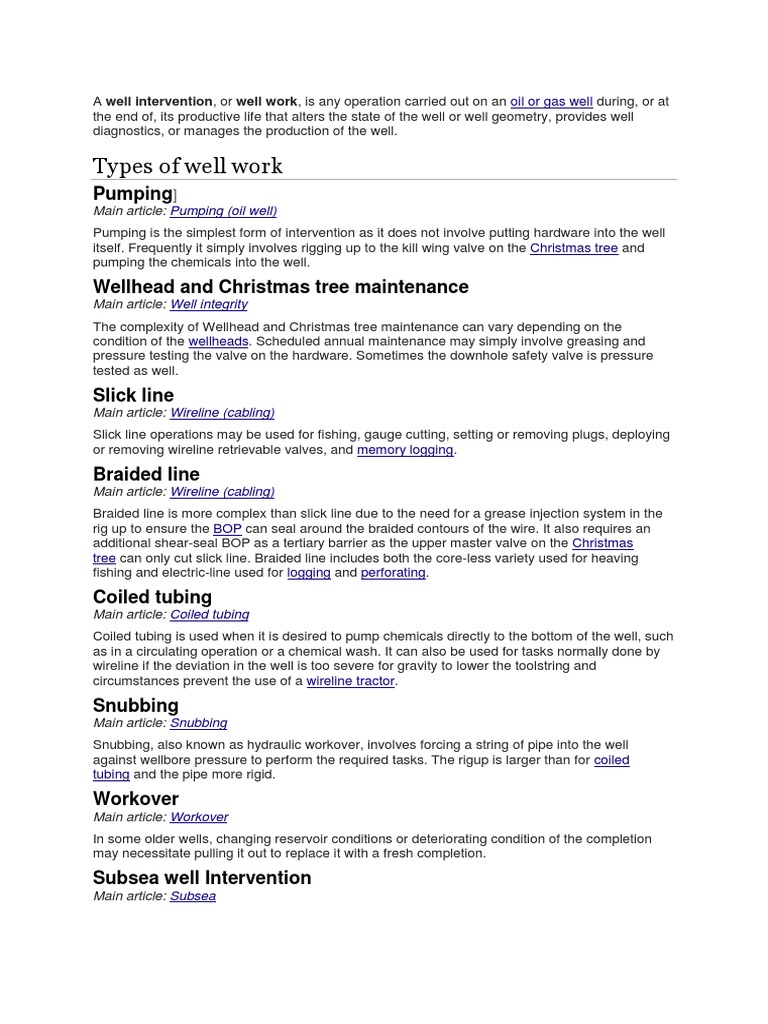 Well Intervention | PDF | Resource Extraction | Industrial Processes