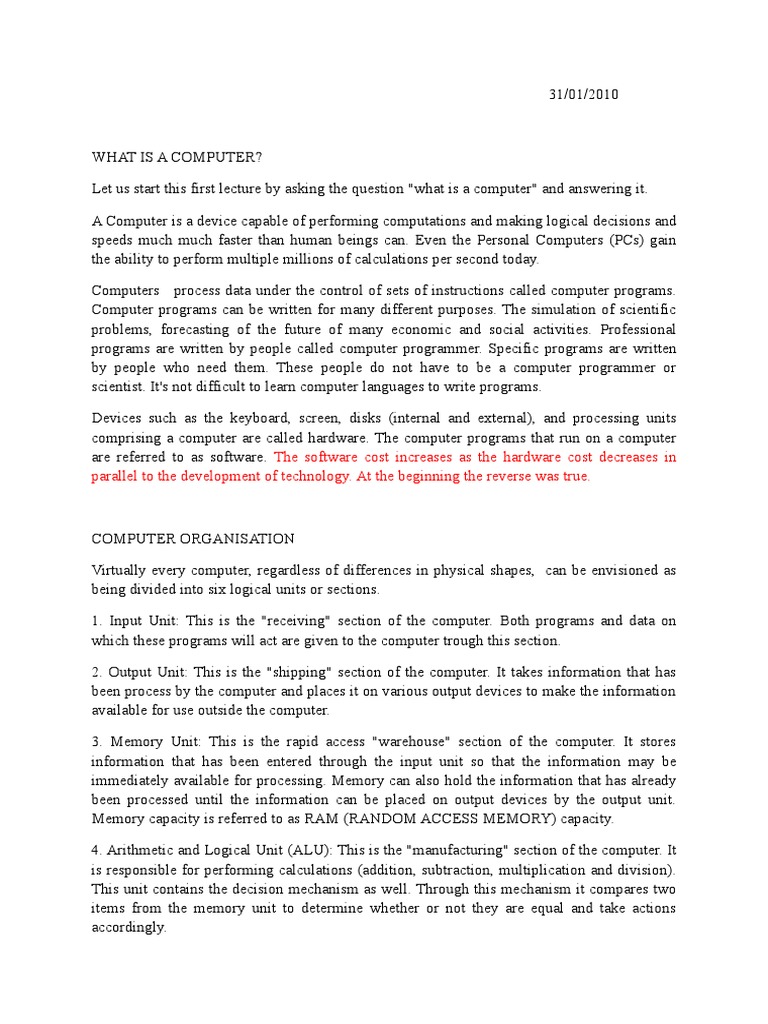 The Software Cost Increases As The Hardware Cost Decreases in Parallel ...